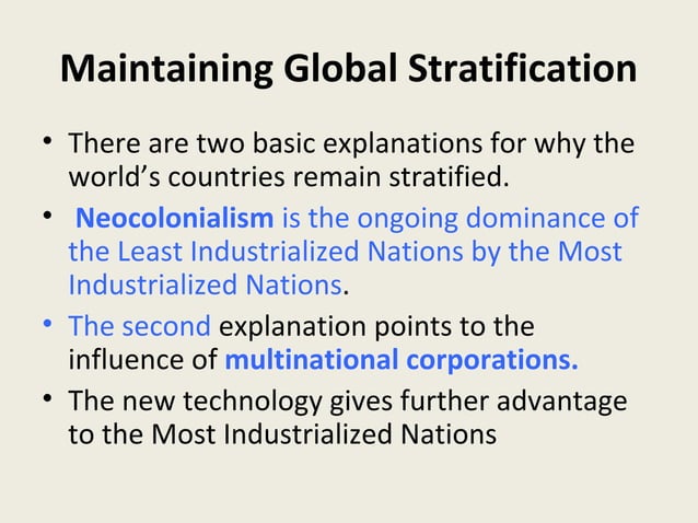 Global stratification | PPT