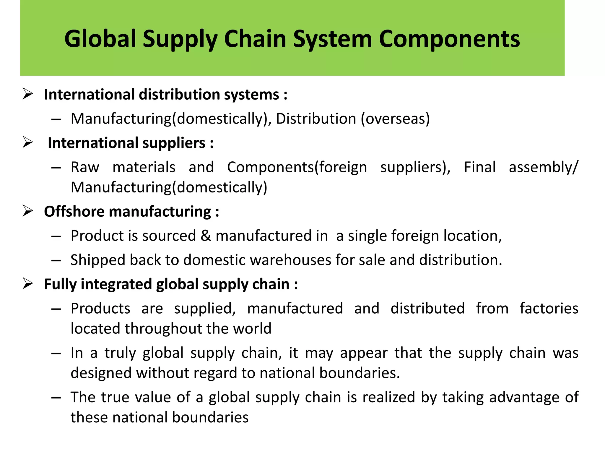 Global supply chain management | PPTX | Business | Business and Finance