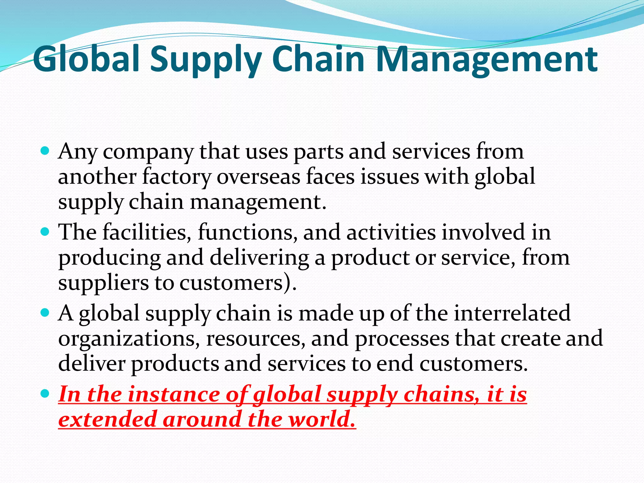 Global supply chain management an overview | PPTX