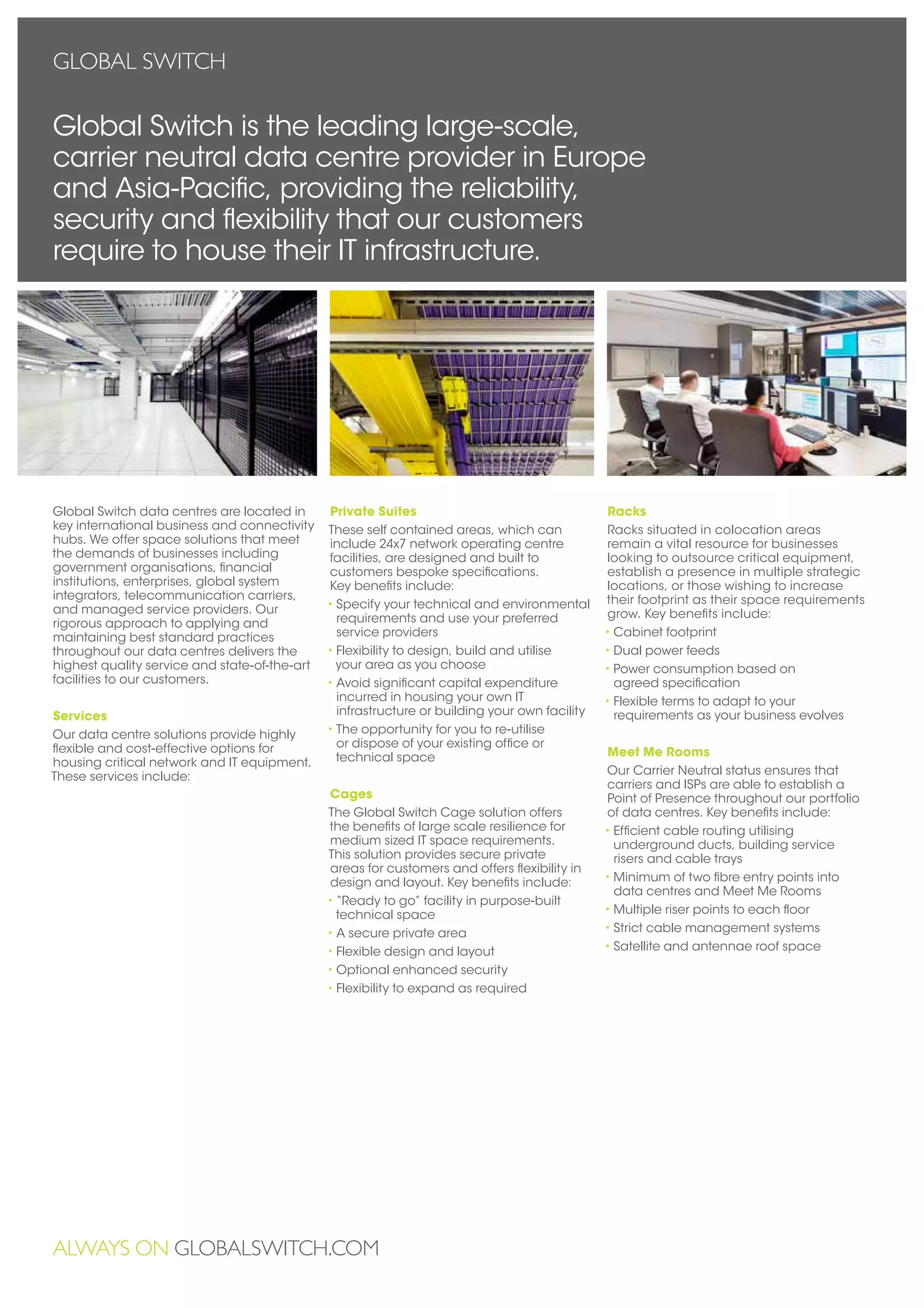 Global Switch Sydney West data centre Technical Specification | PDF