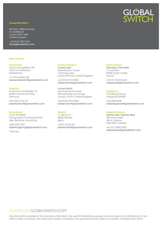 Global Switch Sydney West data centre Technical Specification | PDF