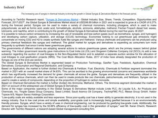 Global Syngas and Derivatives Market, Forecast and Growth Opportunities ...