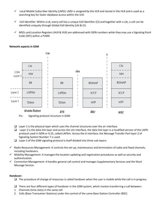 Global system for mobile | DOCX | Computer Networking | Computing