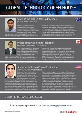 2015 INTECSEA Global Technology Open House in Kuala Lumpur | PDF