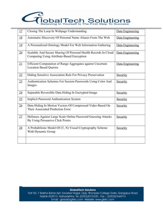 Global tech project list | DOC | Databases | Computer Software and Applications