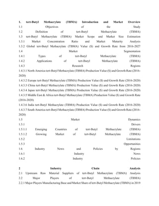 Global tert butyl methacrylate (tbma) | PDF