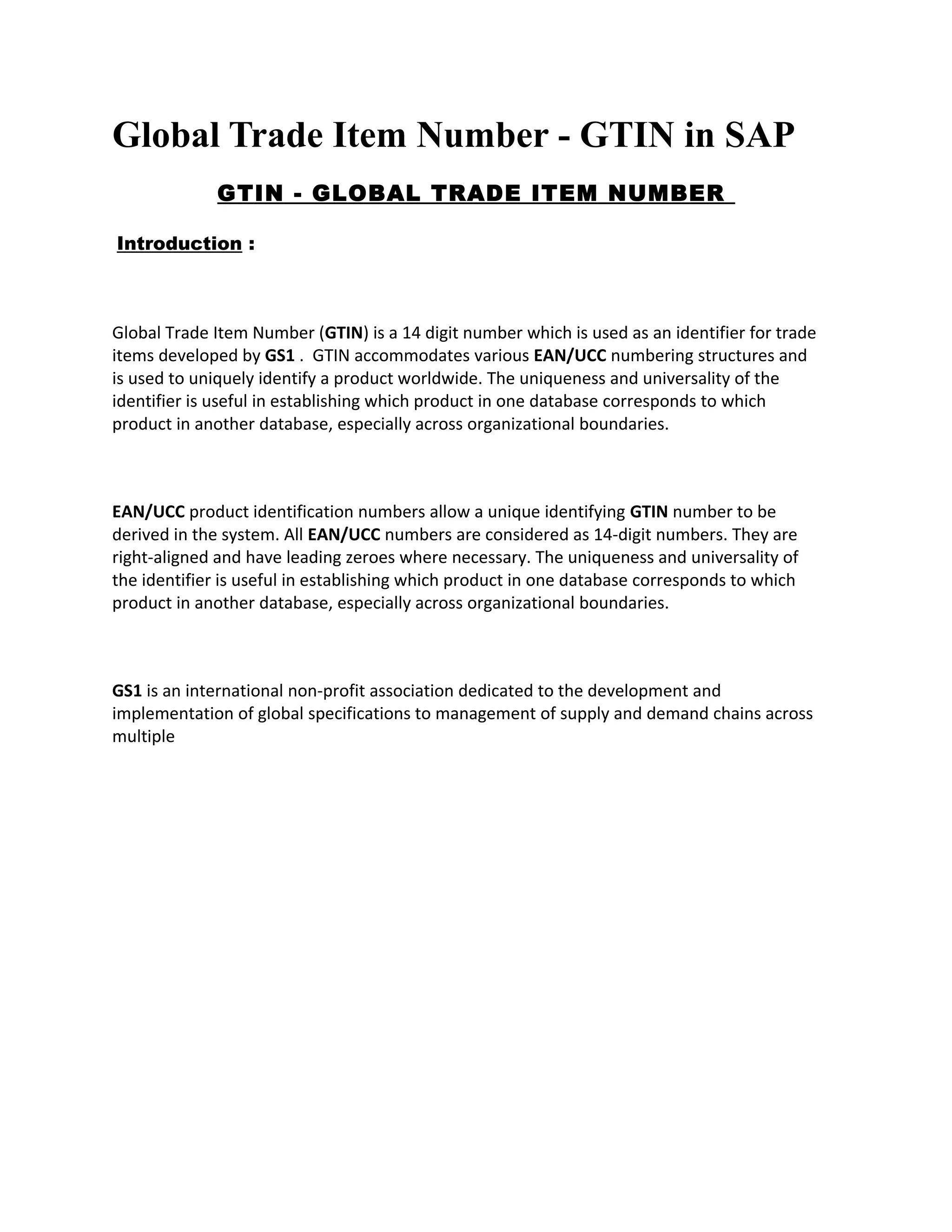 Global trade item number | DOC