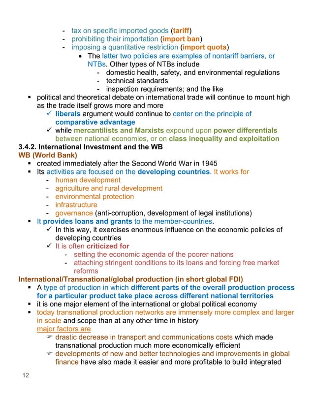 Global Trends Chap 3 Note.pdf | Political Issues & policy | Politics