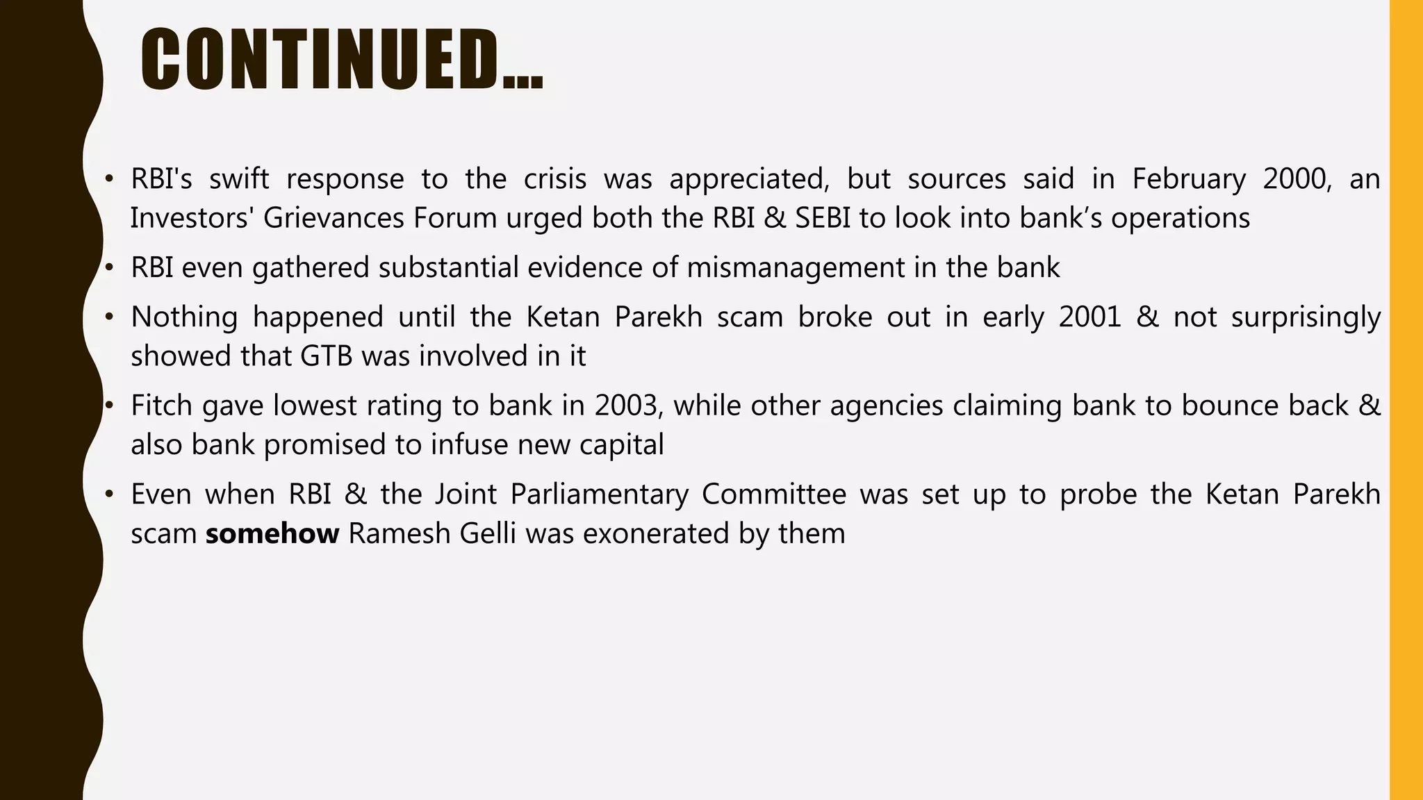 Global trust bank failure | PPTX