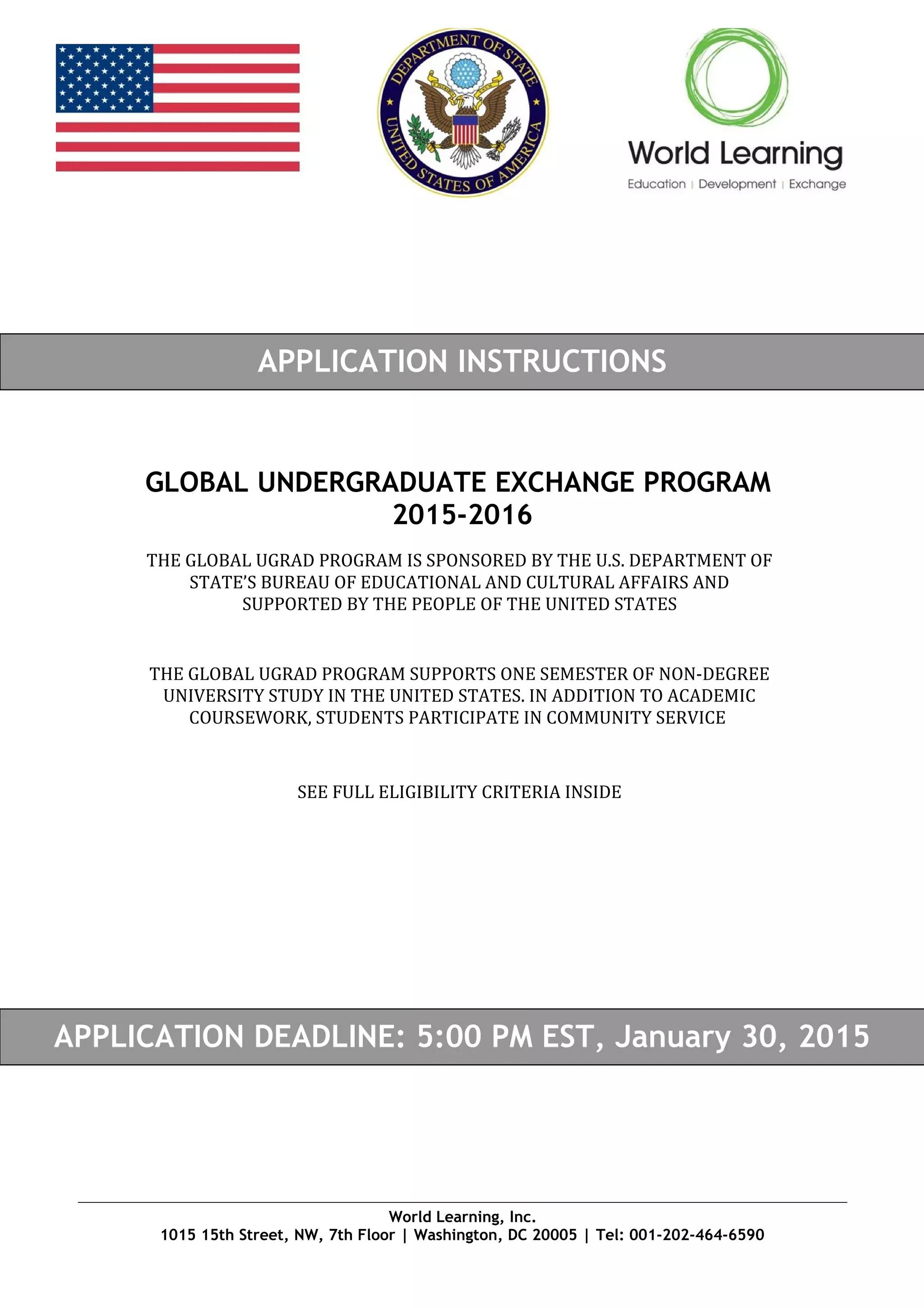Global UGrad Application Instructions 2015 | DOC | Postgraduate ...