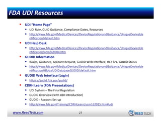 Global unique device identification database (gudid) and udi | PPT