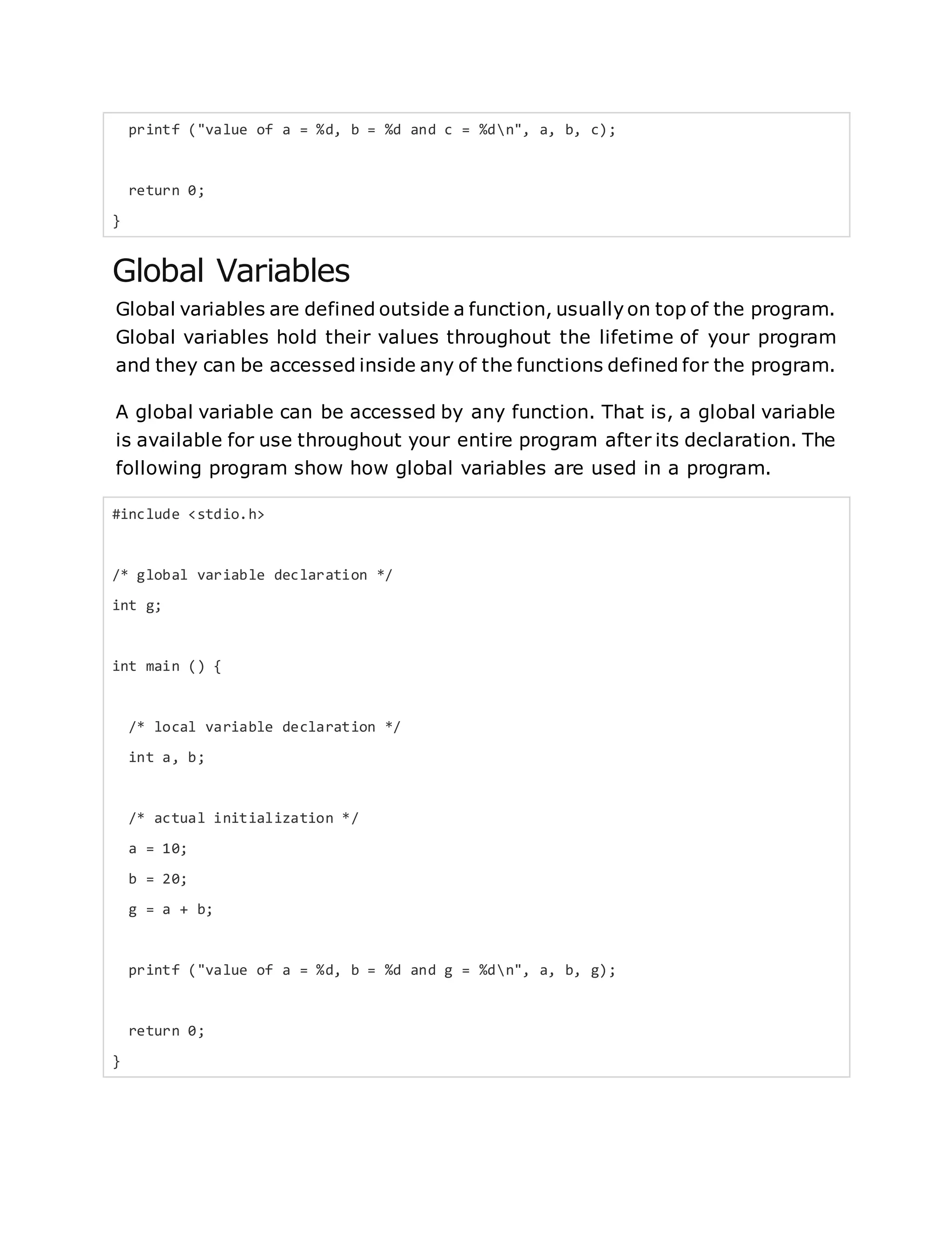 Programming Global Variable Pdf 