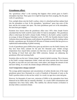 Global Warming Project | DOC