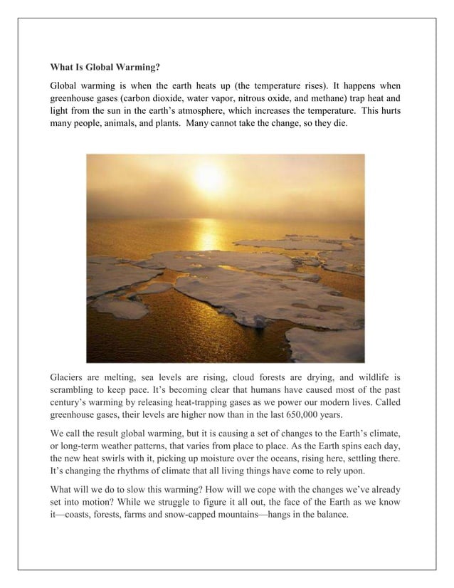 Global Warming Project | DOC | Geography | Science