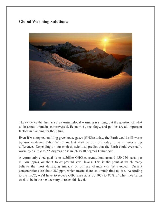 Global Warming Project | DOC | Geography | Science