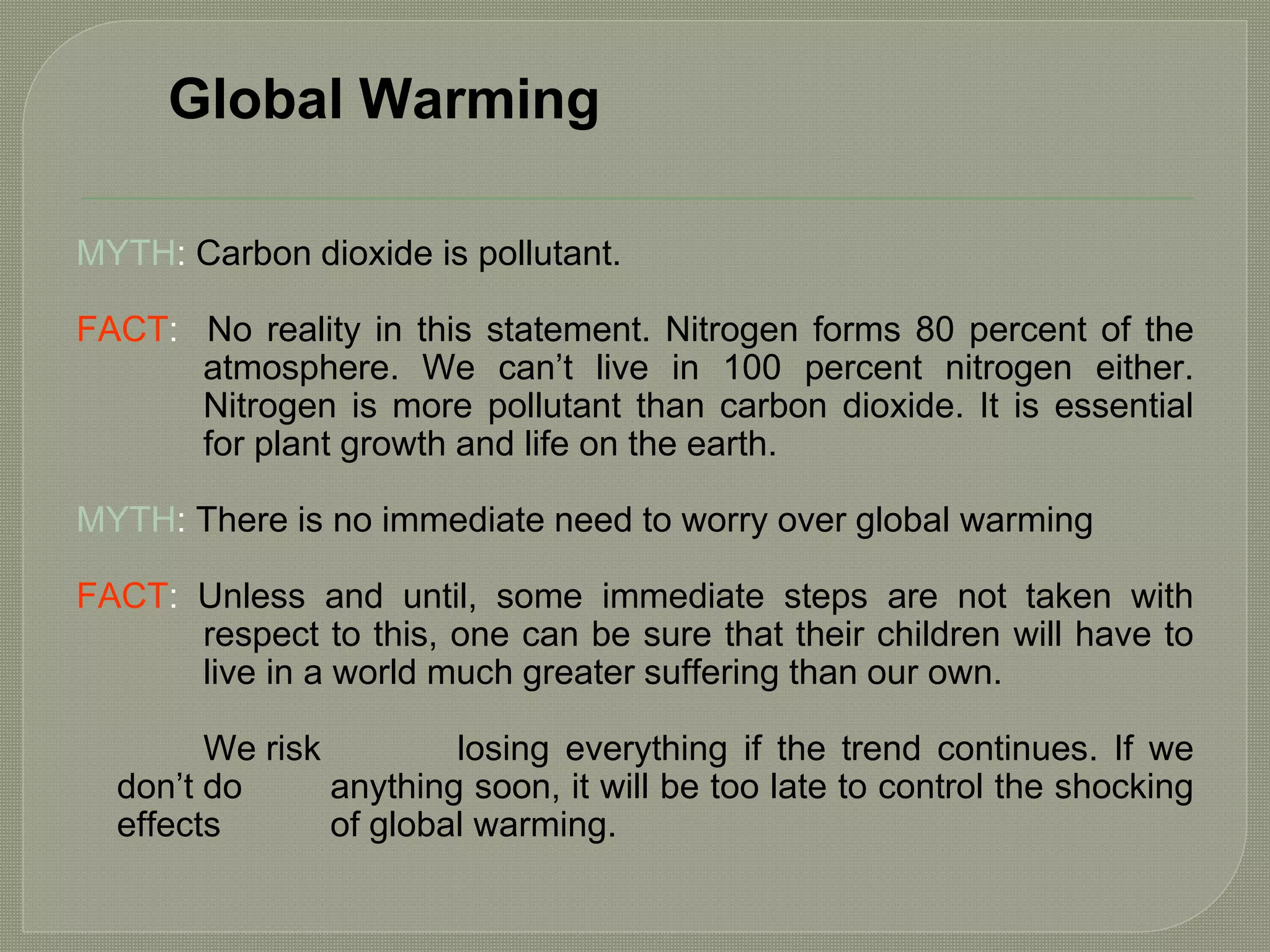 Global warming: Fact or Fiction | PPTX