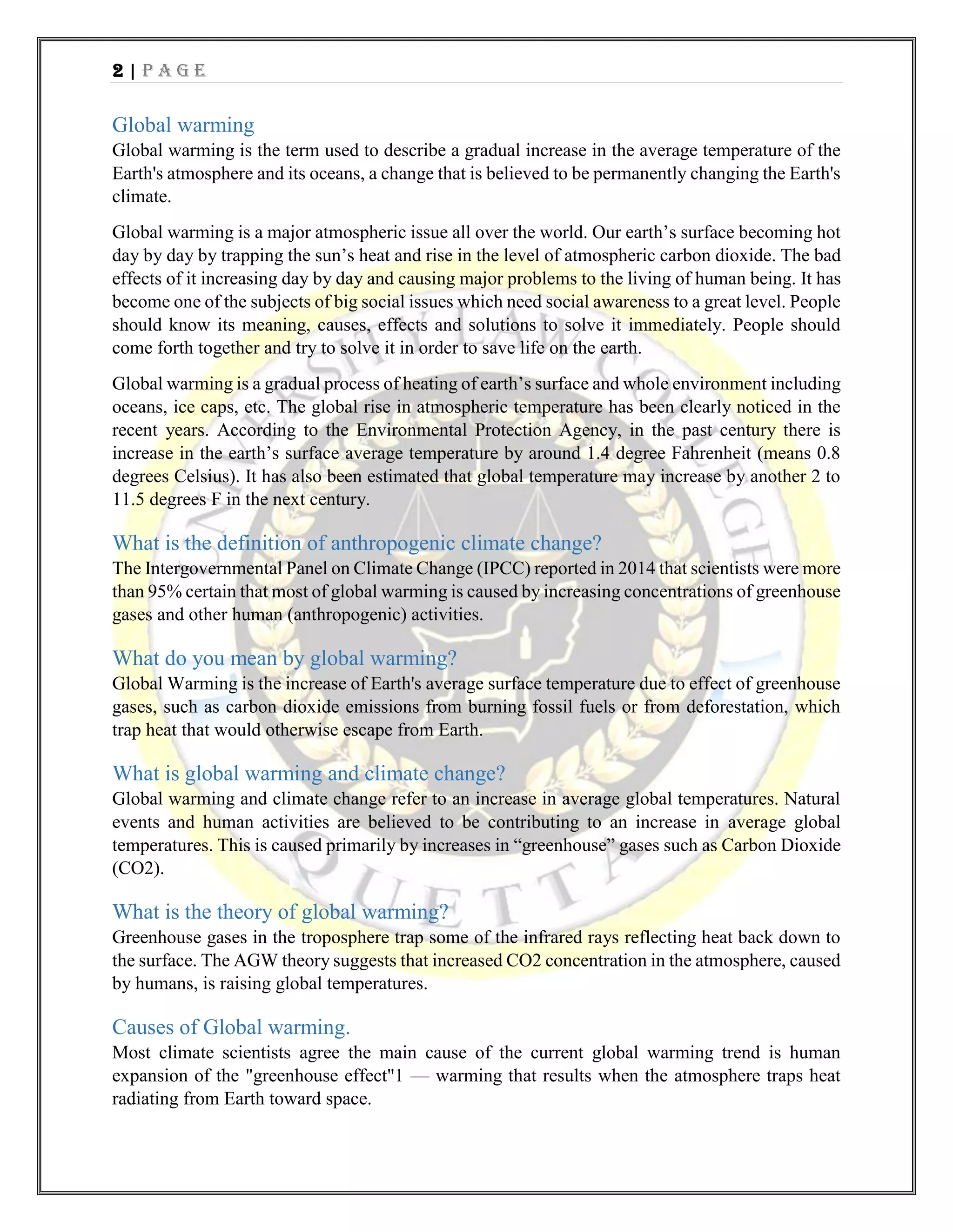 Global warming | PDF | Science