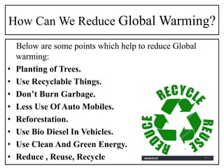 Global warming (Causes and Effects) | PPTX