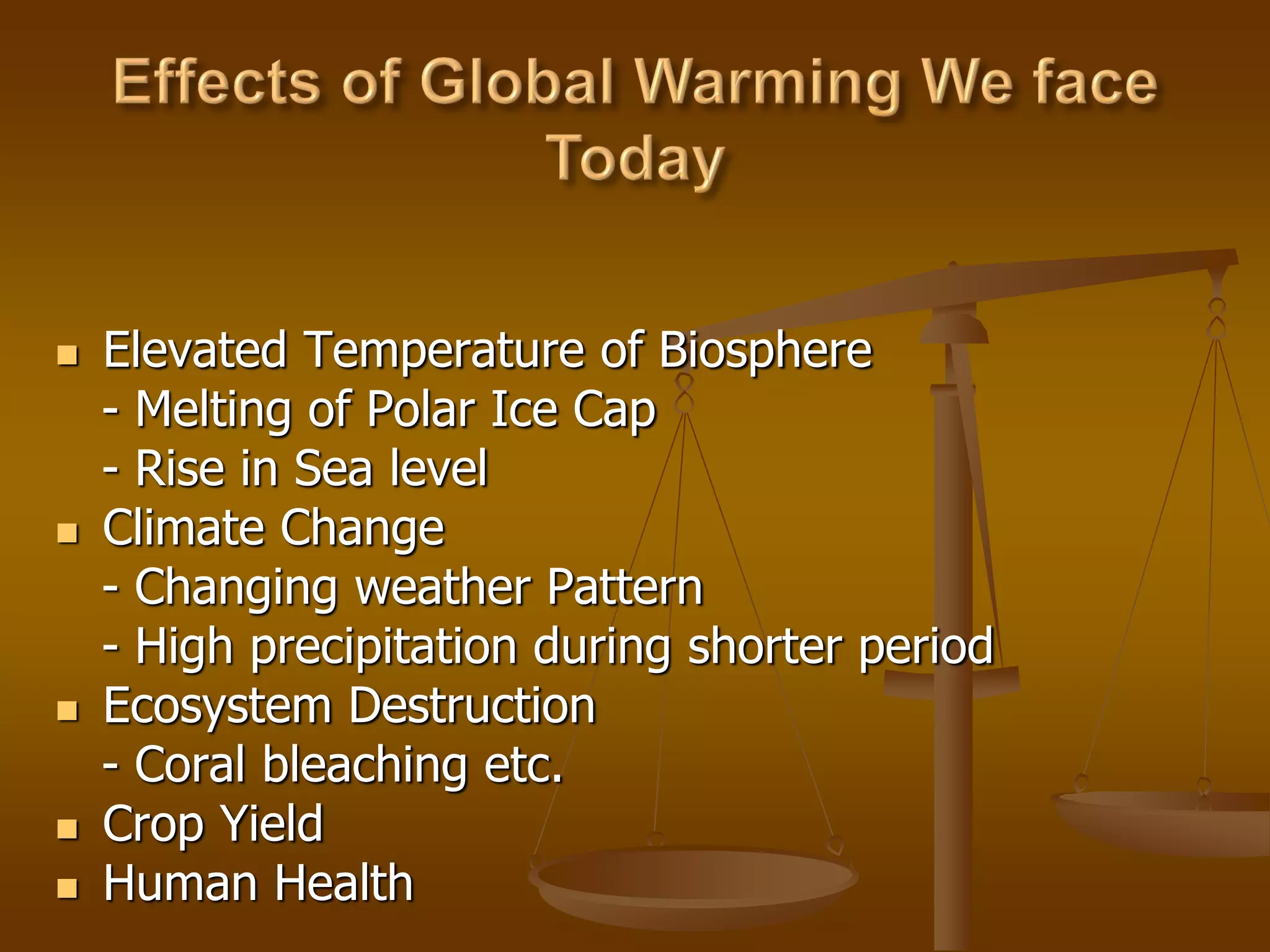Global warming effects and control measures | PPT