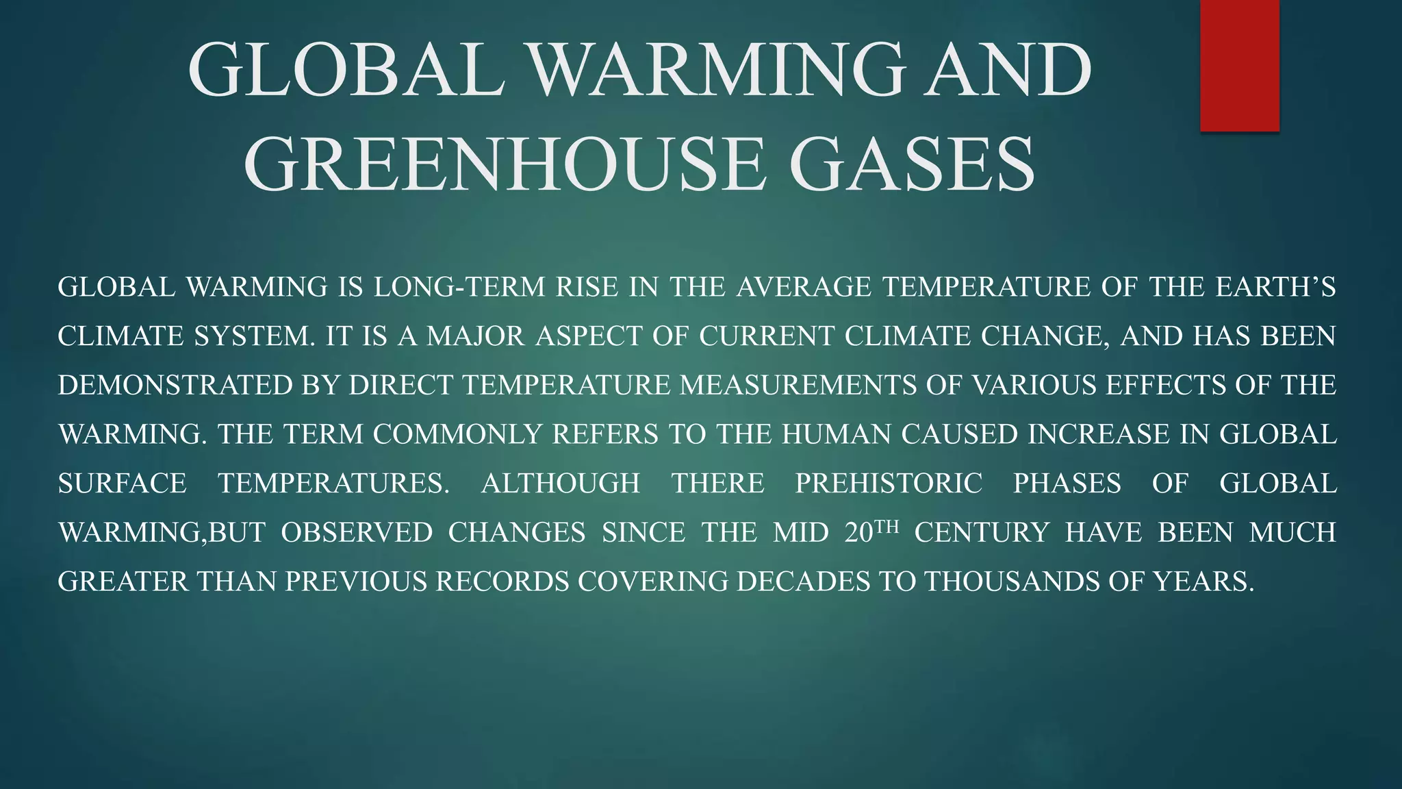 Global warming and greenhouse gases | PPT