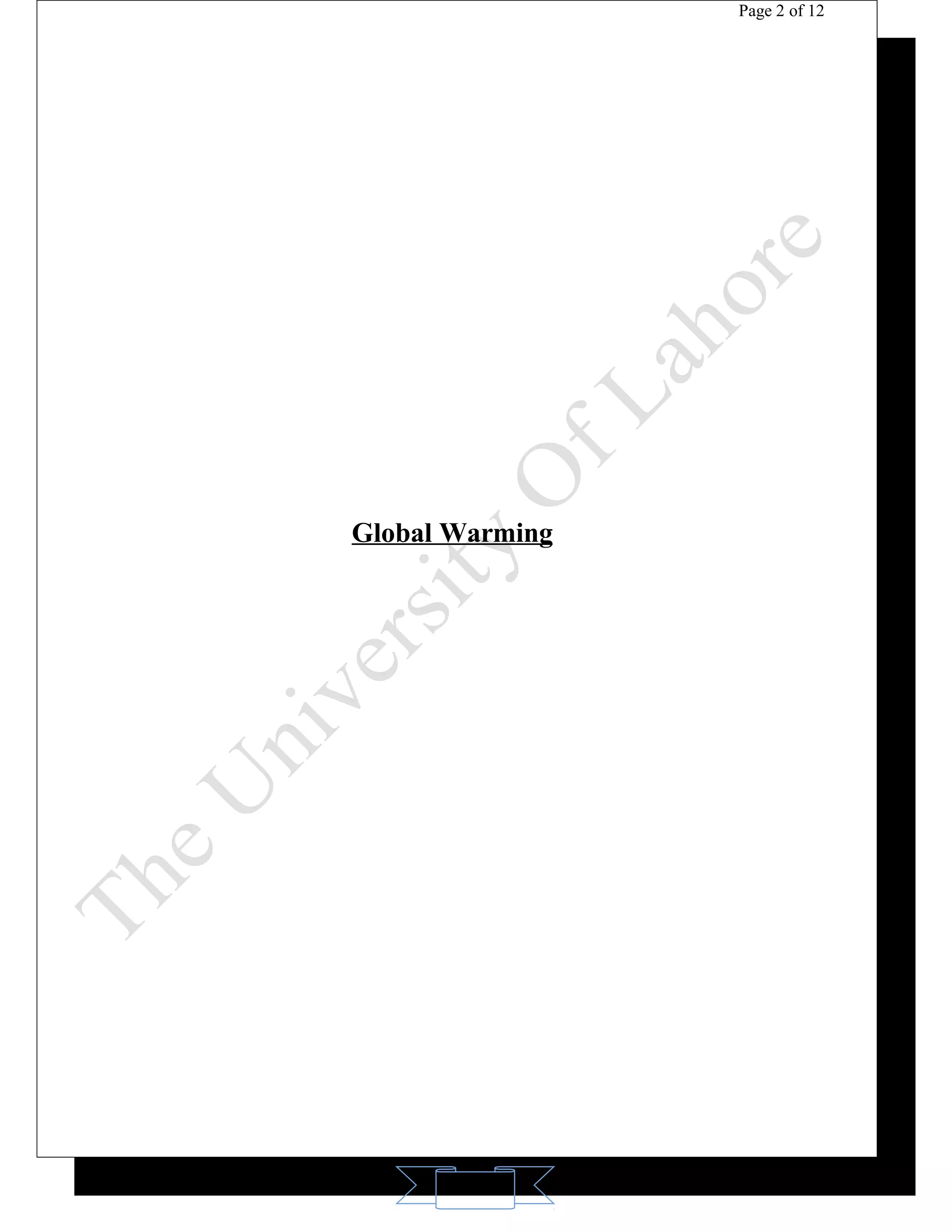 Global warming assignment | DOC