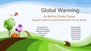 Global warming and climate change. | PPTX | Indoor Environmental ...