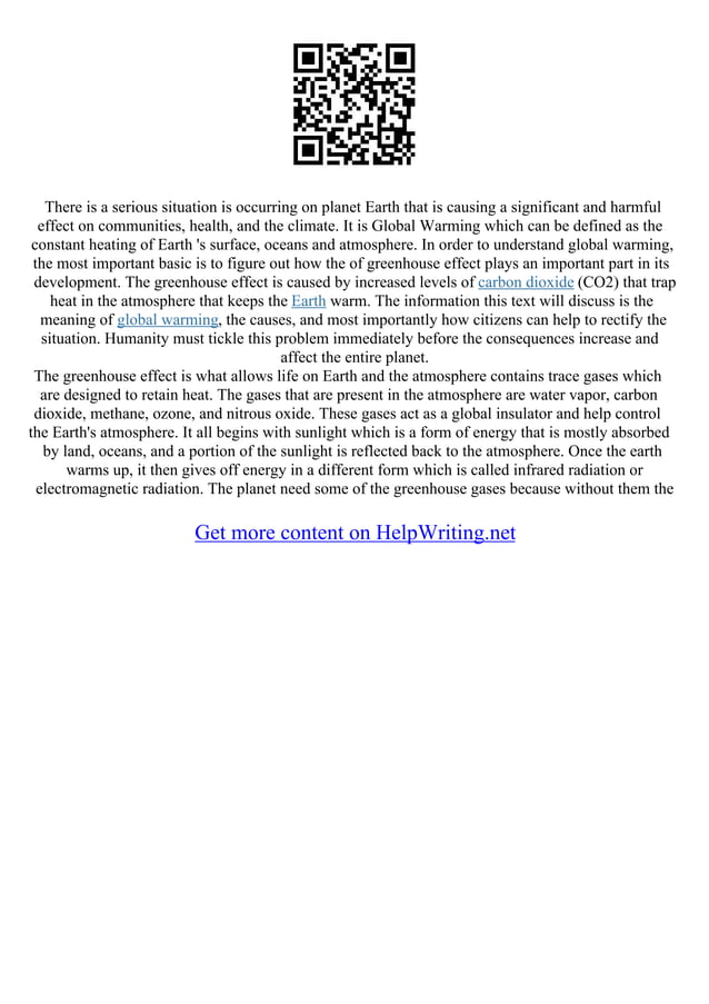 Global Warming Effects Essay | PDF