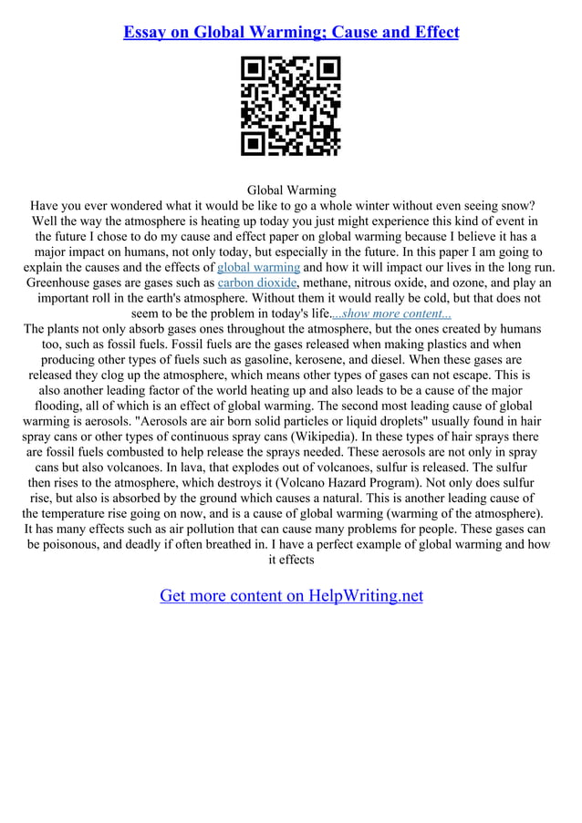 Global Warming Effects Essay | PDF