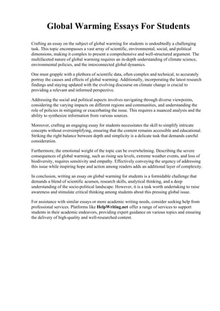 Global Warming Essays For Students.pdf