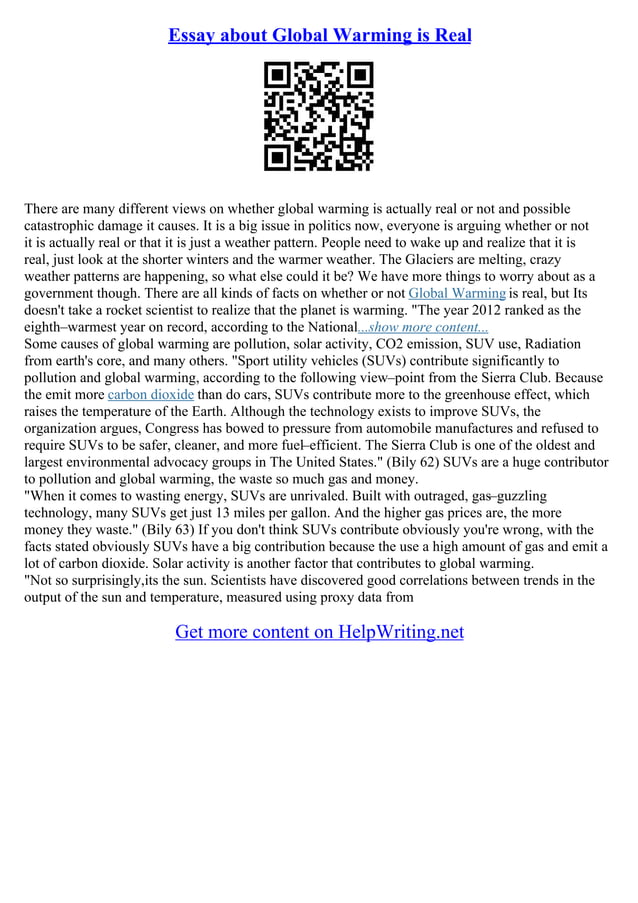 Global Warming Essay Writing | PDF