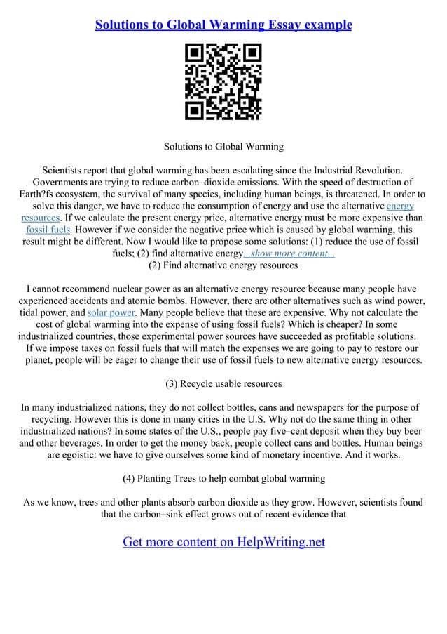 Global Warming Essay Writing | PDF