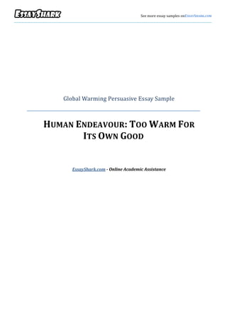 Global Warming Persuasive Essay Sample | DOCX