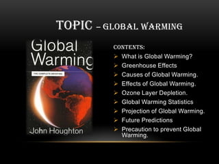 Global warming ppt tanya | PPTX