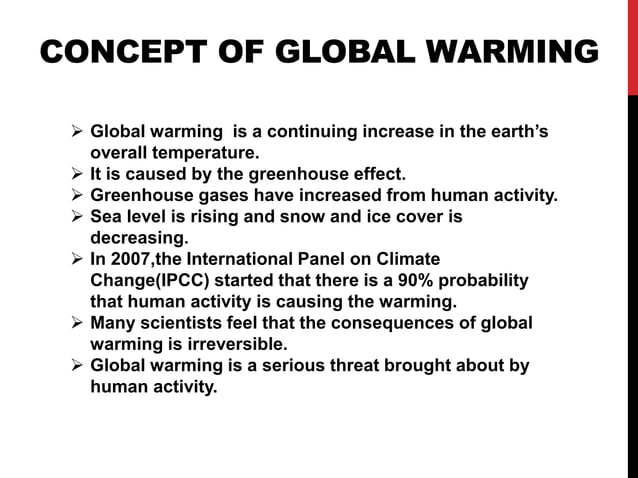 Global warning and climate change | PPTX