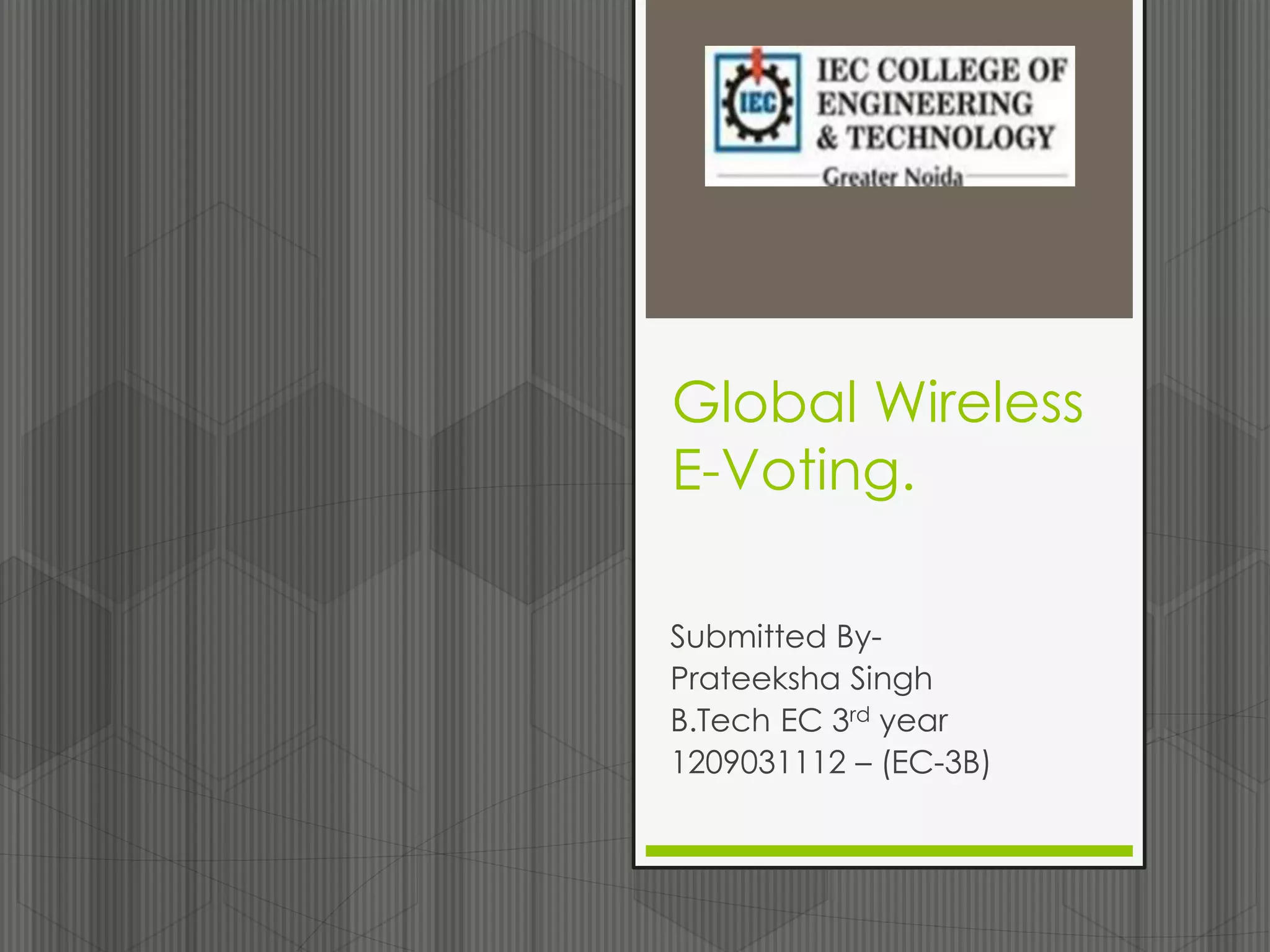 Global wireless e voting powerpoint presentation | PPTX