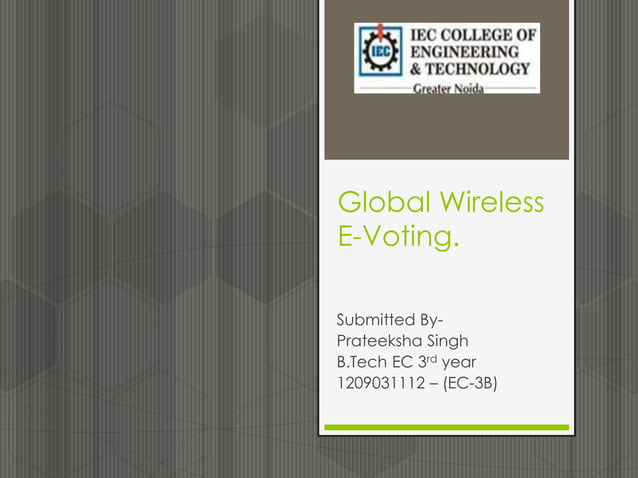 Global wireless e voting powerpoint presentation | PPTX