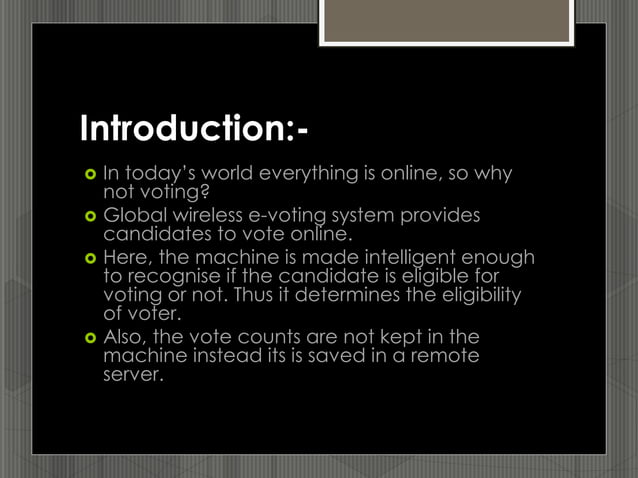 Global wireless e voting powerpoint presentation | PPTX