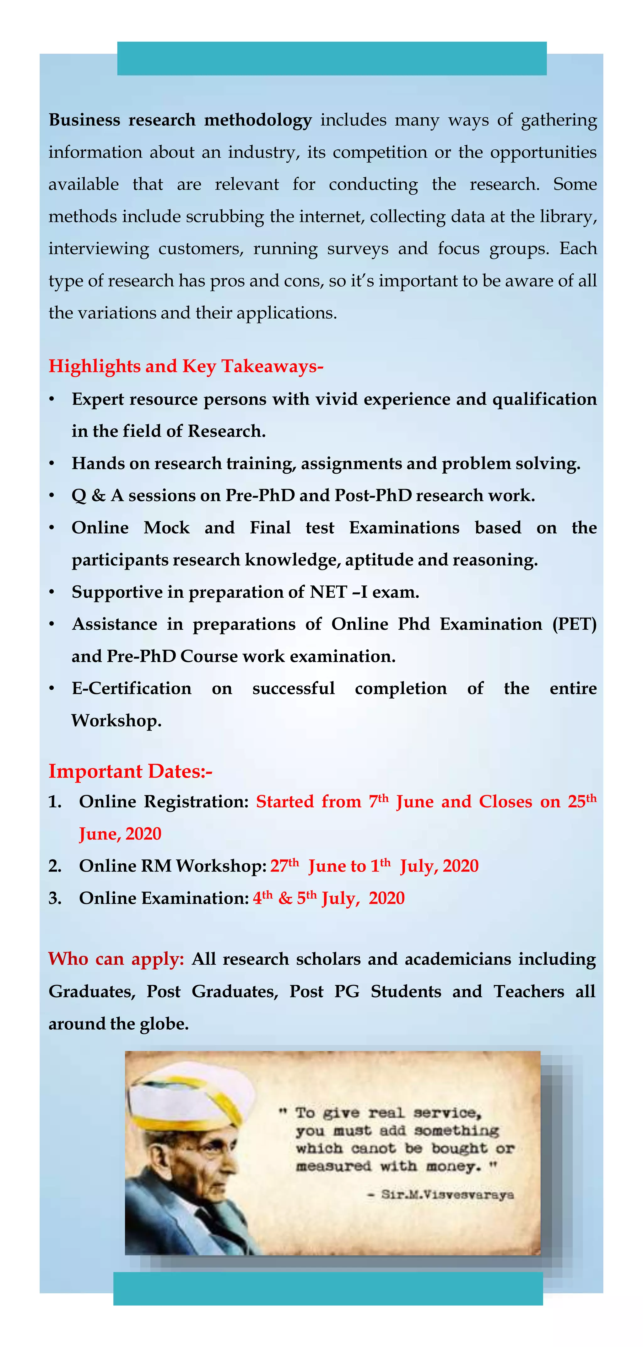 Global workshop on Research Methodology | PPTX