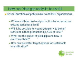 How can ‘Yield gap analysis’ be useful :Global yield gap atlas (gyga) | PPT