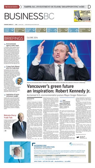 "Vancouver's Green Future an Inspiration: Robert Kennedy Jr." by the ...