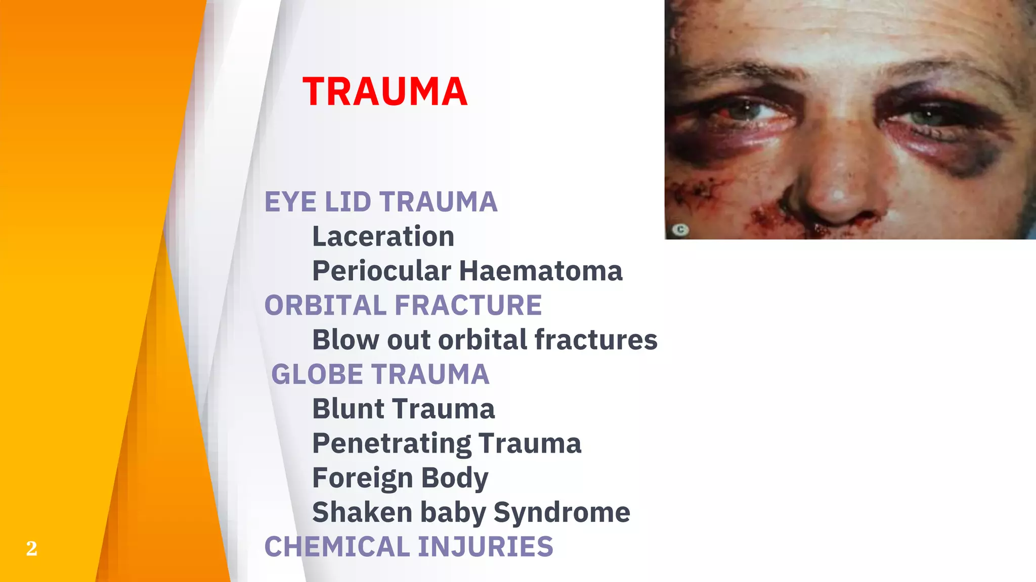 Chemical Injury & Foreign Body Ocular Injury | PPTX