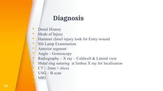 Chemical Injury & Foreign Body Ocular Injury | PPTX