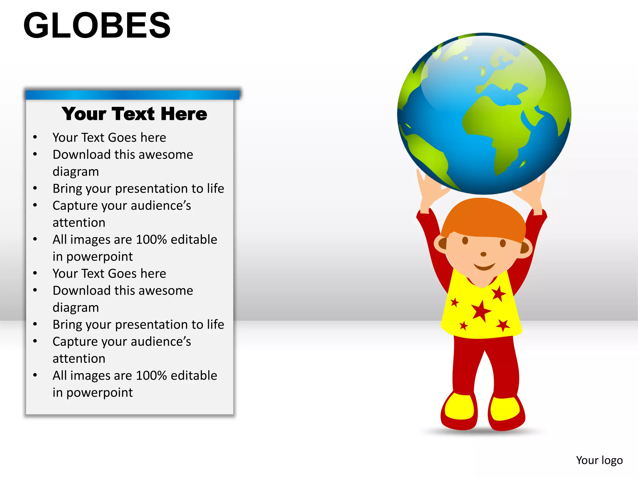 Globes earth continents powerpoint presentation templates | PPTX