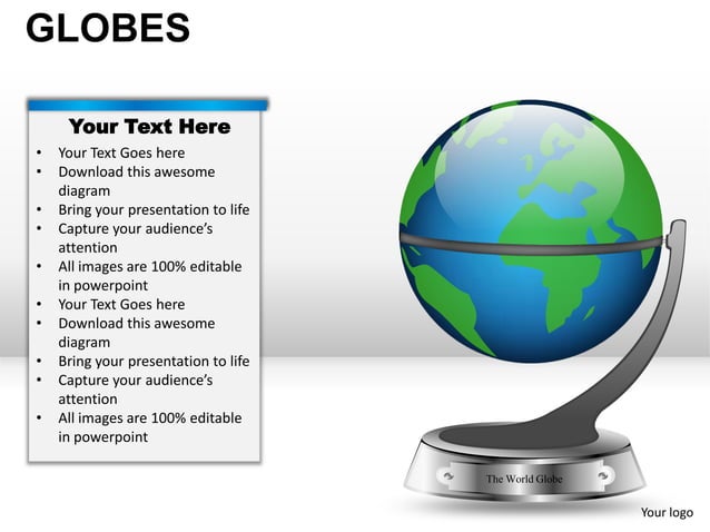 Globes earth continents powerpoint presentation templates | PPT