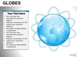 Globes earth continents powerpoint presentation templates | PPT