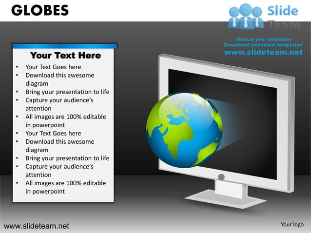 Globes powerpoint presentation templates. | PPT