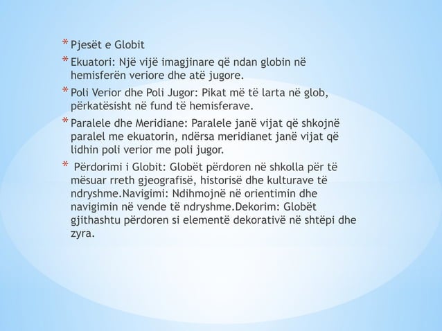 GLOBI DHE HARTA.pptx punim per lenden e gjeografis | PPT