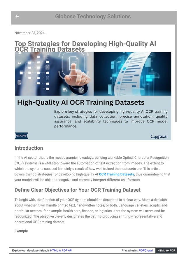 Top Strategies for Developing High-Quality AI OCR Training Datasets | PDF