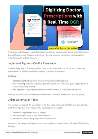 Top Strategies for Developing High-Quality AI OCR Training Datasets | PDF