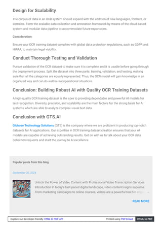 Top Strategies for Developing High-Quality AI OCR Training Datasets | PDF